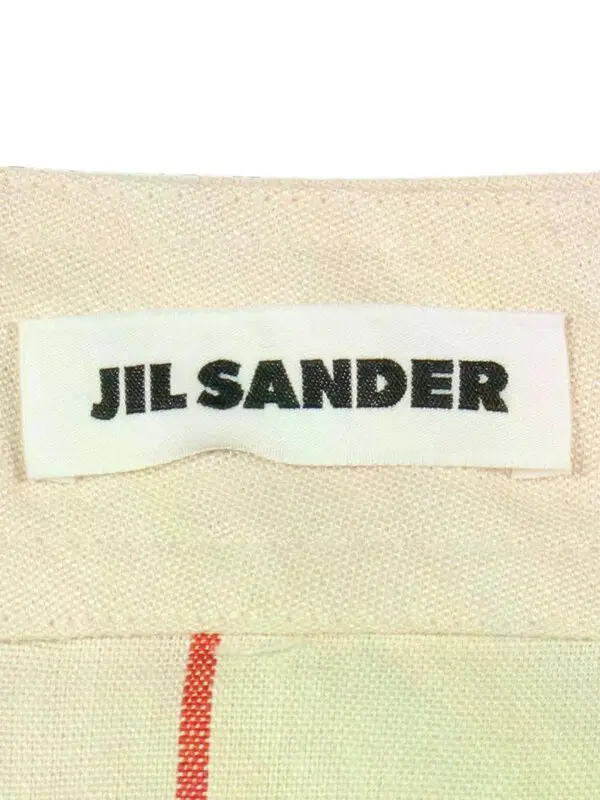 JIL SANDER Ivory Linen Wrap Skirt With Asymmetrical Hem