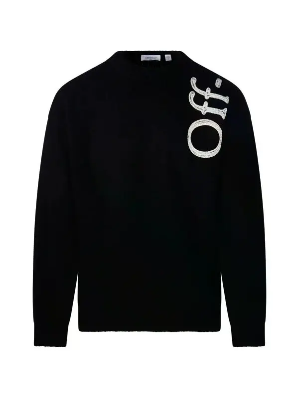Off-White Logo-embroidered Knitted Sweater