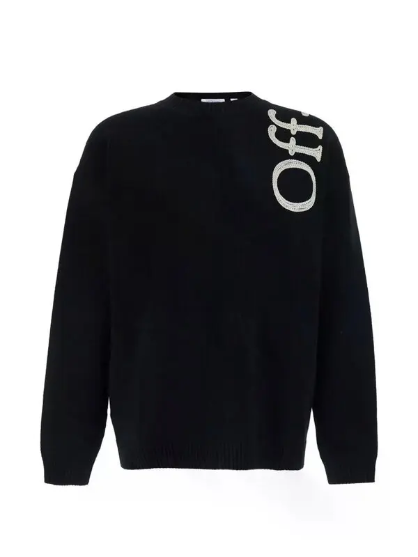 Off-White Embroidered Logo Knit Sweater