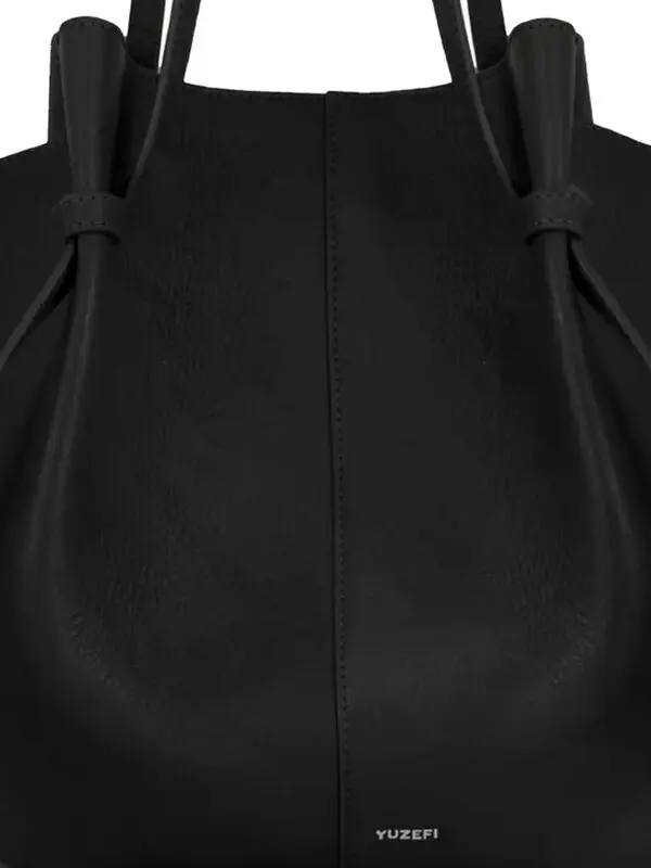 Yuzefi Large Mochi Pebble-grain Leather Tote Bag - Black