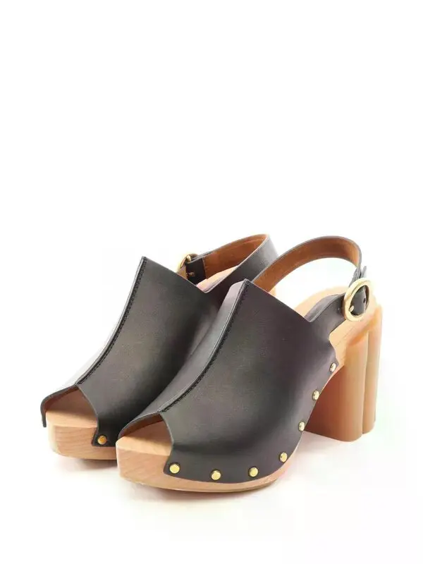Stella McCartney Daisy Stud Embellished Peep Toe Slingback Sandals