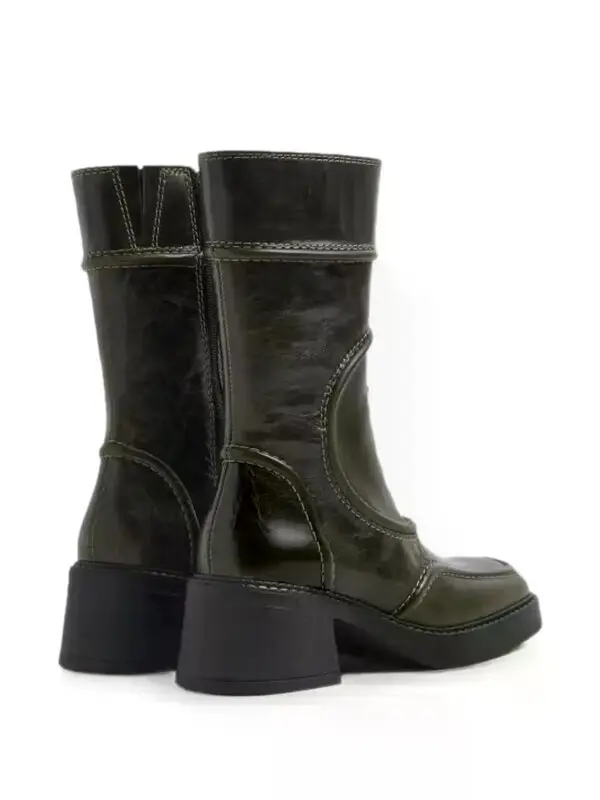 MIISTA Malene Leather Contrast-stitched Boots