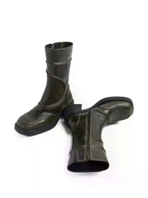 MIISTA Malene Leather Contrast-stitched Boots