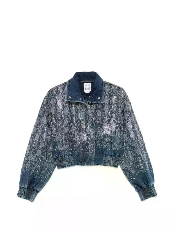 Liu Jo Sequined High Neck Denim Jacket