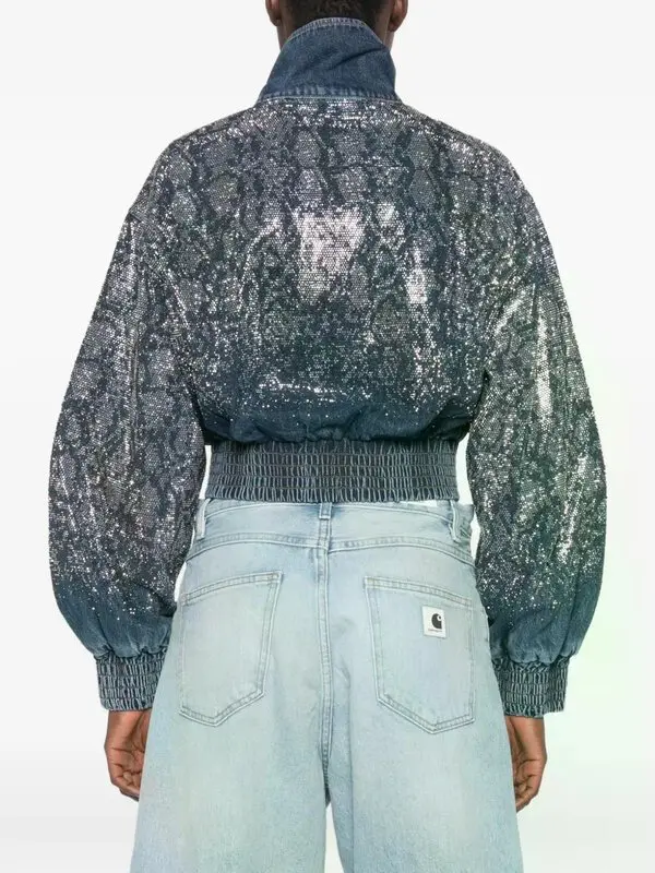 Liu Jo Sequined High Neck Denim Jacket