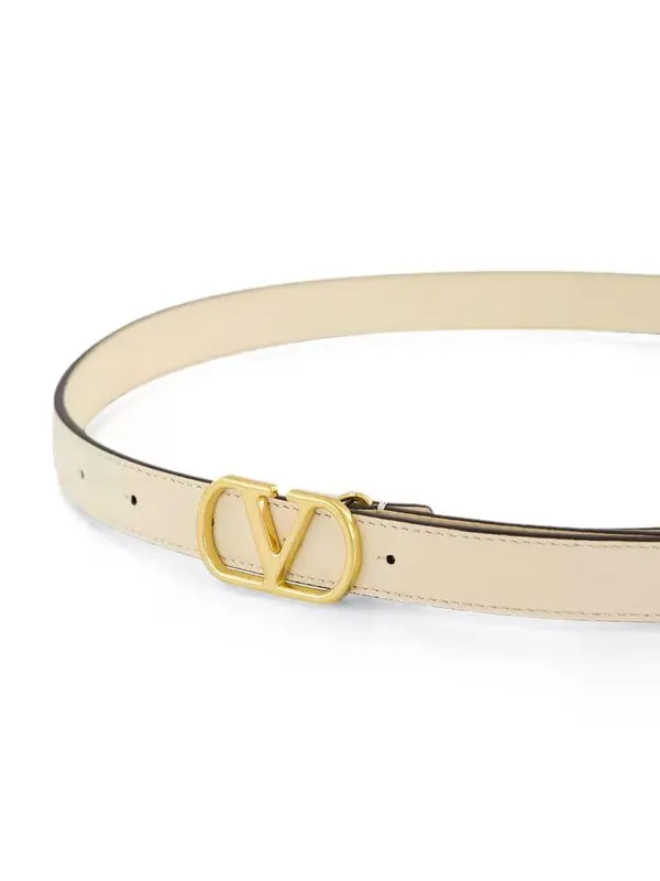 Valentino Garavani Vlogo Signature Leather Belt - Neutrals