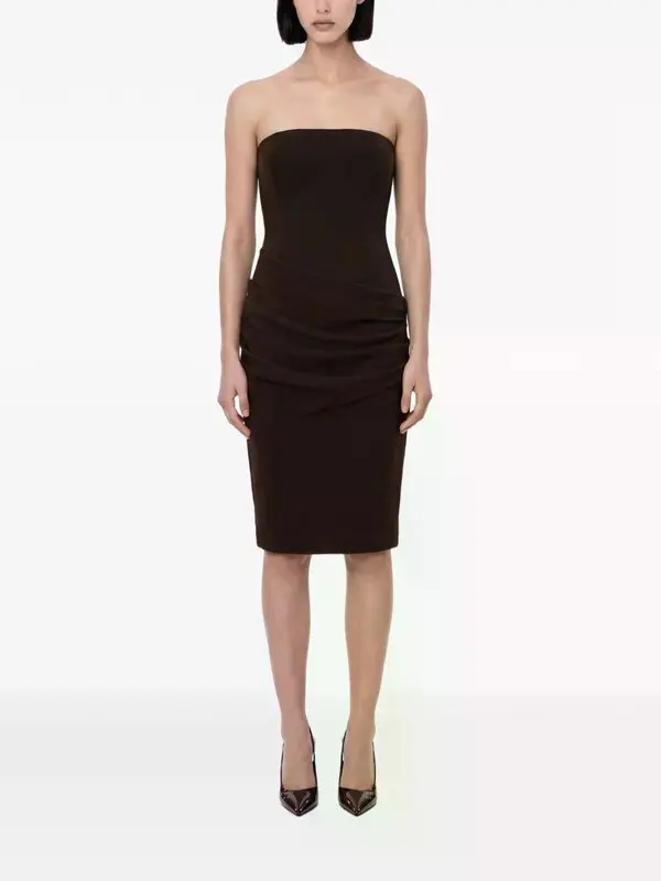 Alex Perry Strapless Draped Mid-length Dress