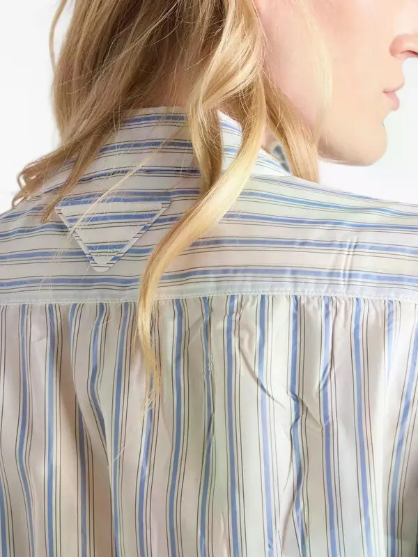 Prada Striped Shirt With Bow Detail