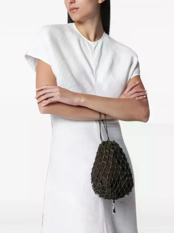 Savette Macrame Suede Pouch Bag - Brown