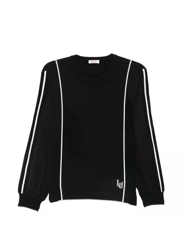 Liu Jo Contrast Stripe Fine Knit Sweatshirt