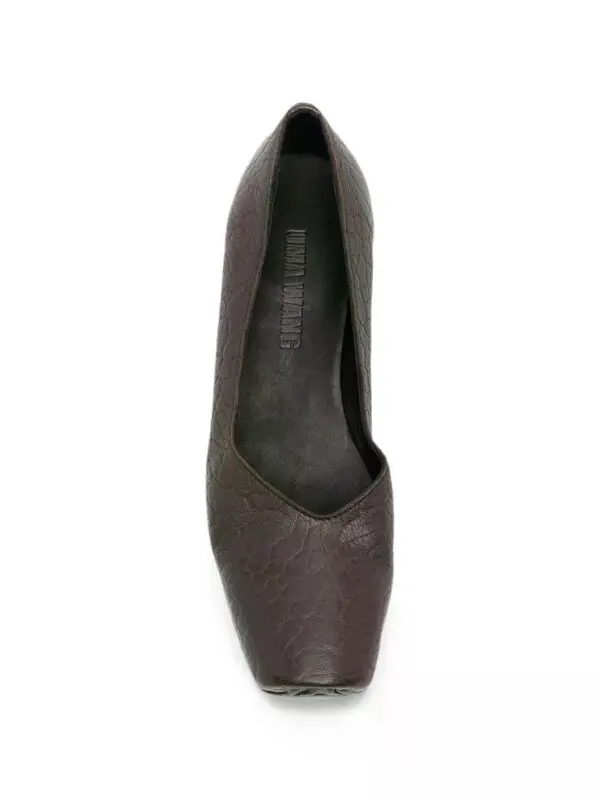 UMA WANG Crinkled-effect Square-toe Pumps