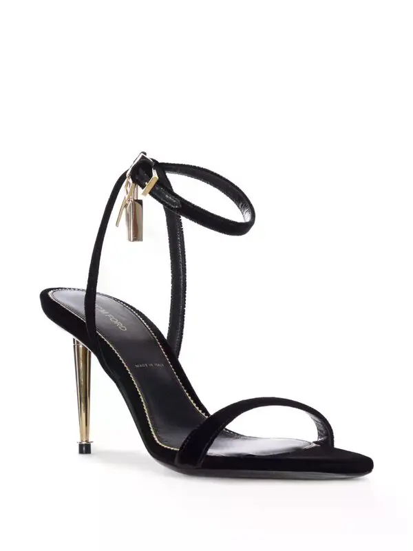 TOM FORD Padlock Detail Velvet Sandals