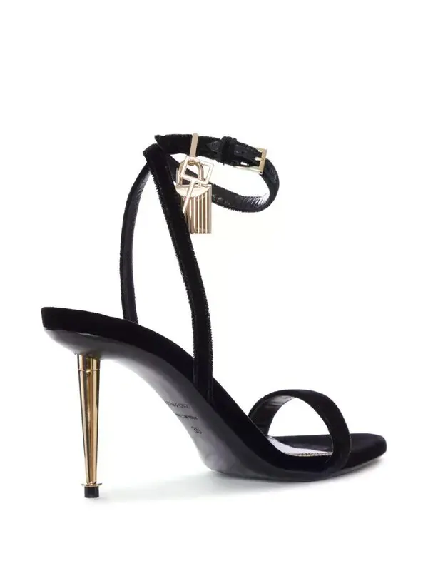 TOM FORD Padlock Detail Velvet Sandals