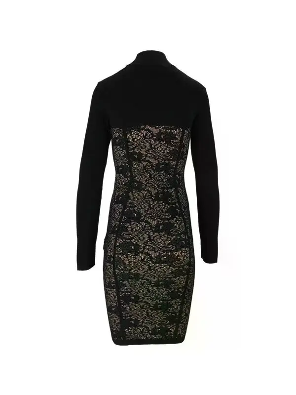 Elisabetta Franchi Lace-panelled High-neck Mini Dress