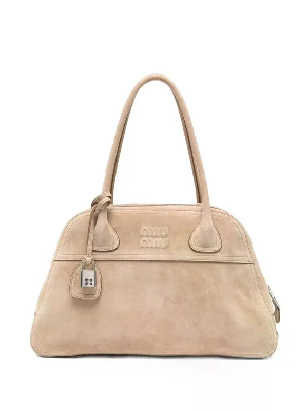 Miu Miu Vivant Suede Bag - Neutrals