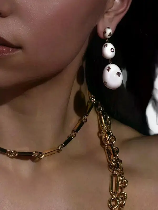 BIBI VAN DER VELDEN Pop Art Pink Sapphire Earrings - Gold