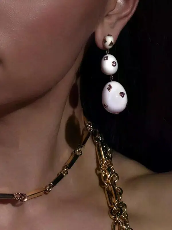 BIBI VAN DER VELDEN Pop Art Pink Sapphire Earrings
