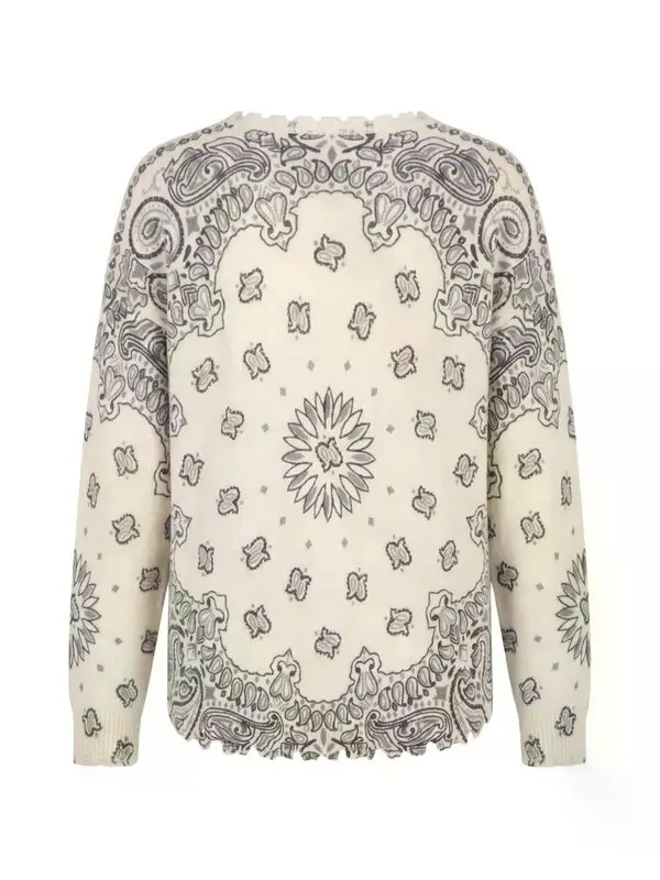 KUJTEN Paisley-print Distressed-effect Sweater