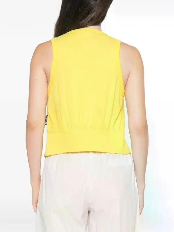 Versace Draped Logo Print Sleeveless Top