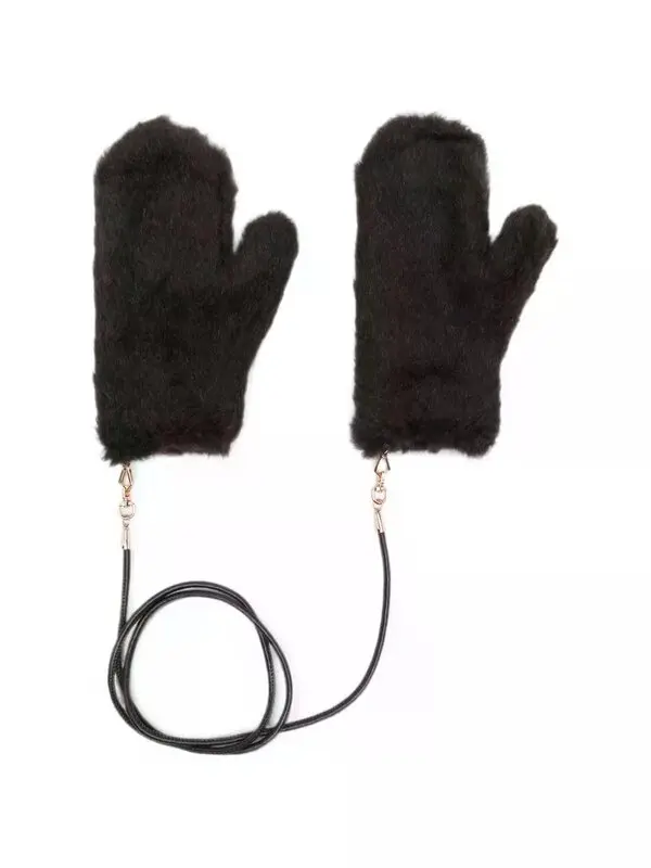Max Mara Ombrato Leather-strap Gloves