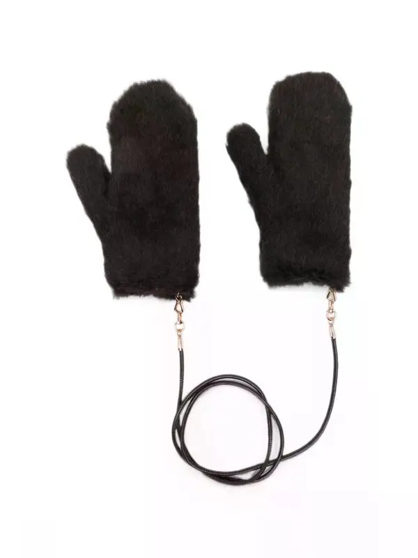 Max Mara Ombrato Leather-strap Gloves