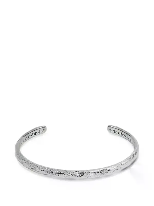 TWOJEYS Organic Textured Bangle Bracelet - Silver