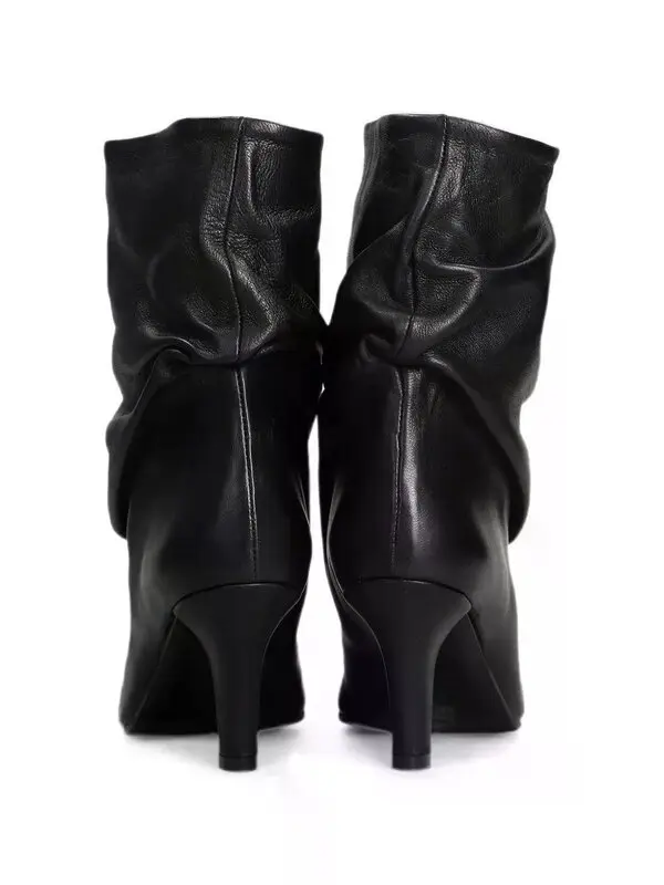 THE SELLER Slouchy Pointed-toe Leather Ankle Boots