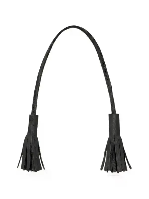 FORTELA Tassel Detail Leather Keychain - Black