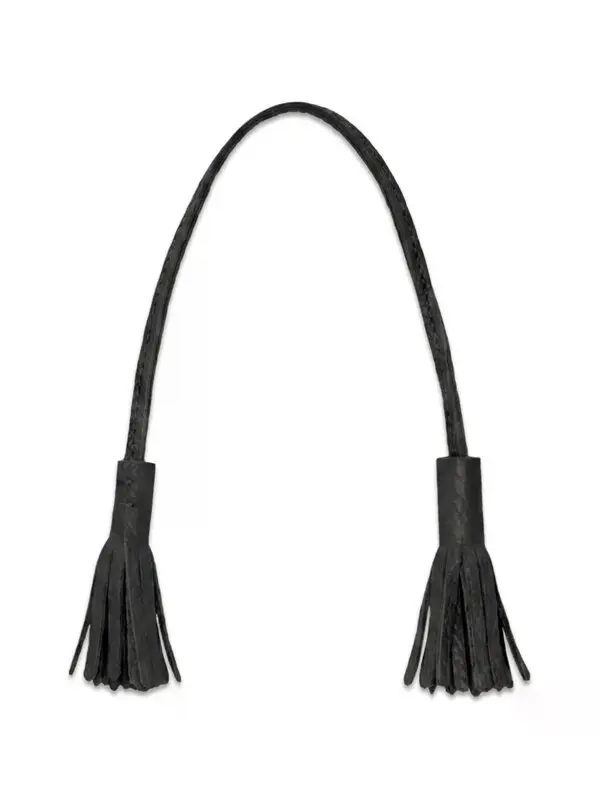 FORTELA Tassel Detail Leather Keychain - Black