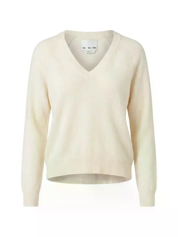 SA SU PHI Raglan-sleeve V-neck Sweater