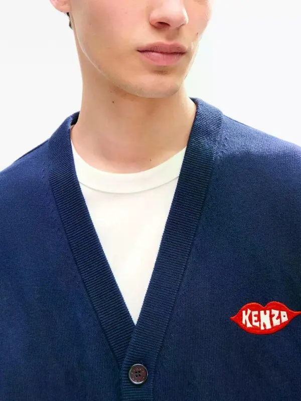 Kenzo Embroidered Motif V-neck Cardigan