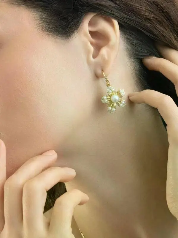 Irene Neuwirth 18k Yellow Akoya Pearl And Diamond Earrings