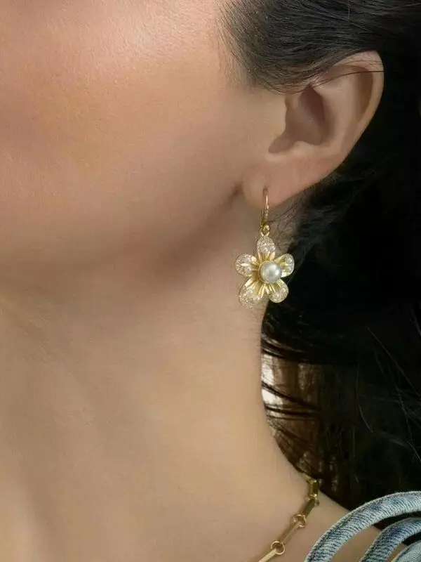 Irene Neuwirth 18k Yellow Akoya Pearl And Diamond Earrings