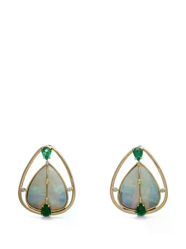 DENISE CASSOU Opal And Emerald Earrings