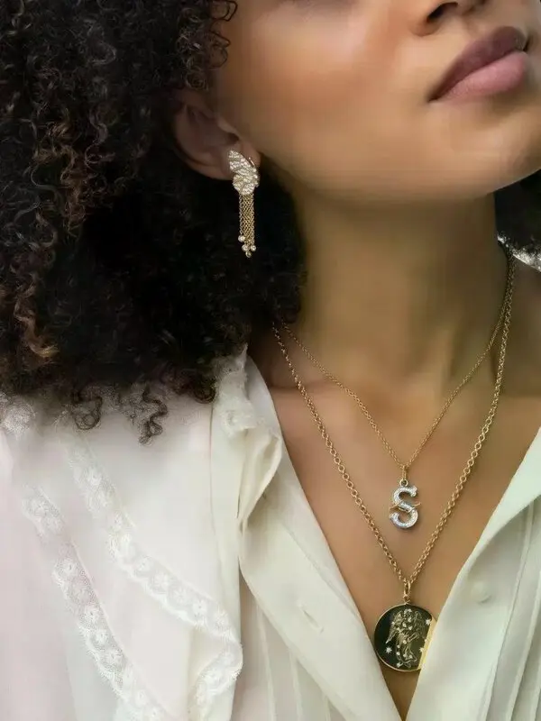 TANYA FARAH Diamond Butterfly Wing Earrings