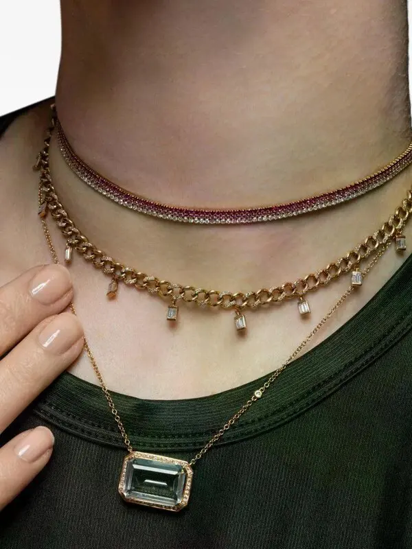 Shay 18k Rose Gold Diamond Pavé Curb Chain Necklace