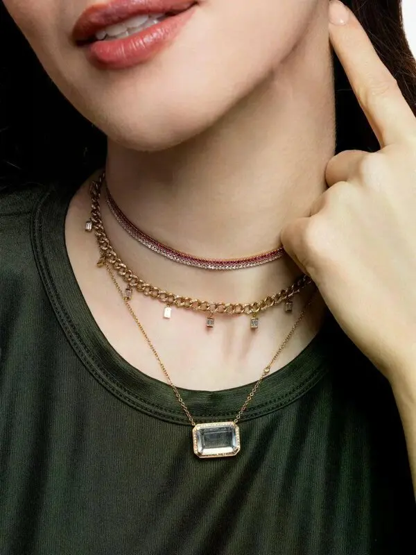 Shay 18k Rose Gold Diamond Pavé Curb Chain Necklace
