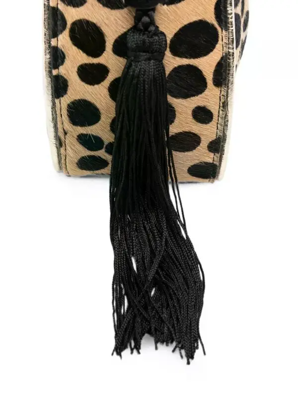 FORTE_FORTE Leopard Print Shoulder Bag With Tassel Detail - Brown