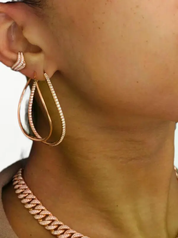 ANITA KO Diamond Twisted Hoop Earrings