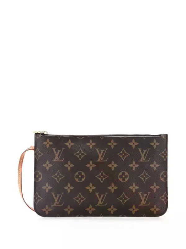 LOUIS VUITTON Neverfull Pochette Monogram Canvas Large Pouch - Brown