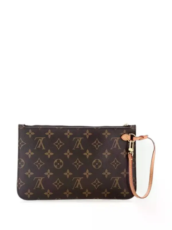LOUIS VUITTON Neverfull Pochette Monogram Canvas Large Pouch - Brown