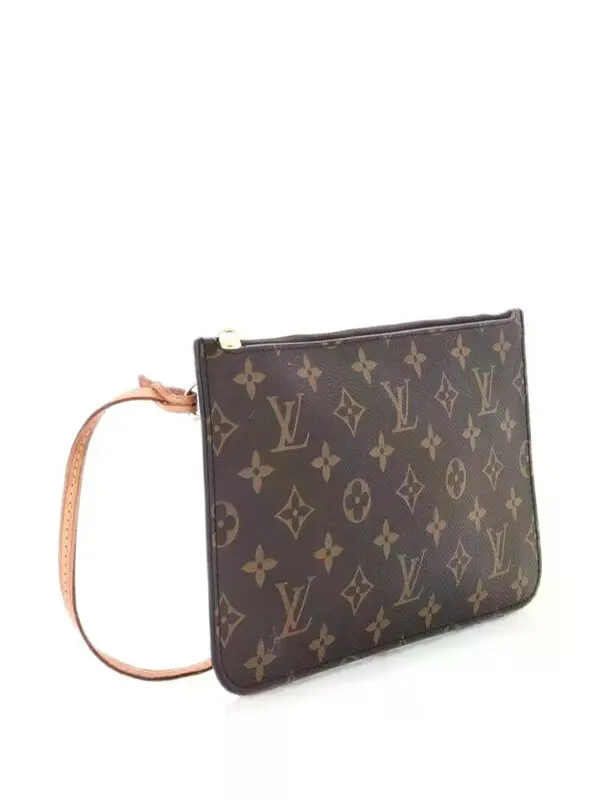 LOUIS VUITTON Neverfull Pochette Monogram Canvas Large Pouch - Brown