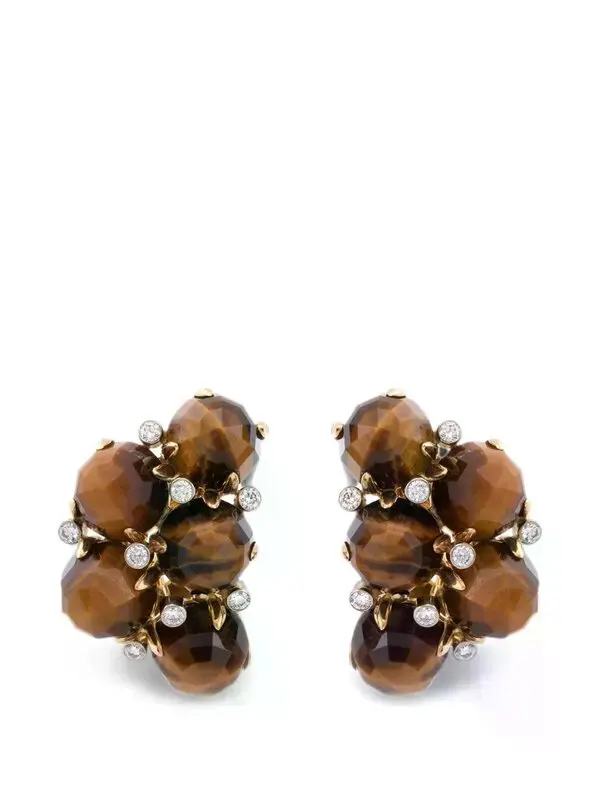 ALETTO BROTHERS Orba Tiger's Eye And Diamond Earrings