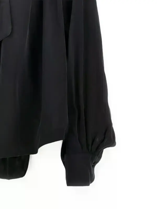 Andamane Mathilda Pleated Long Sleeve Blouse - Black