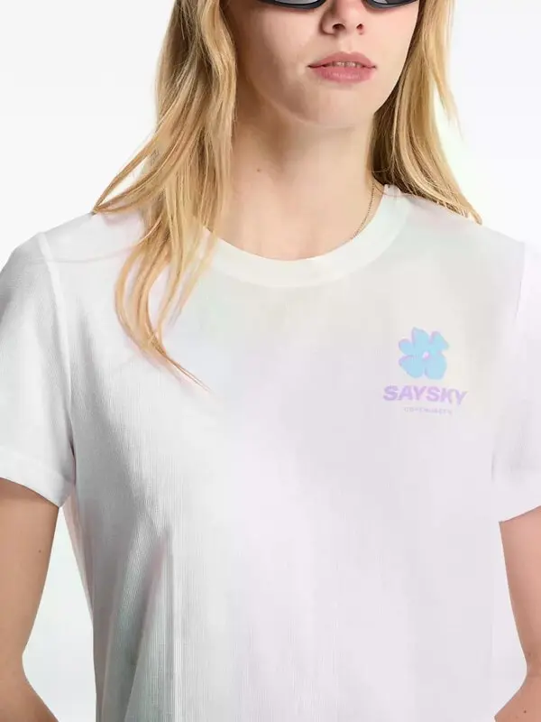 SAYSKY Flower Combat Logo-print T-shirt