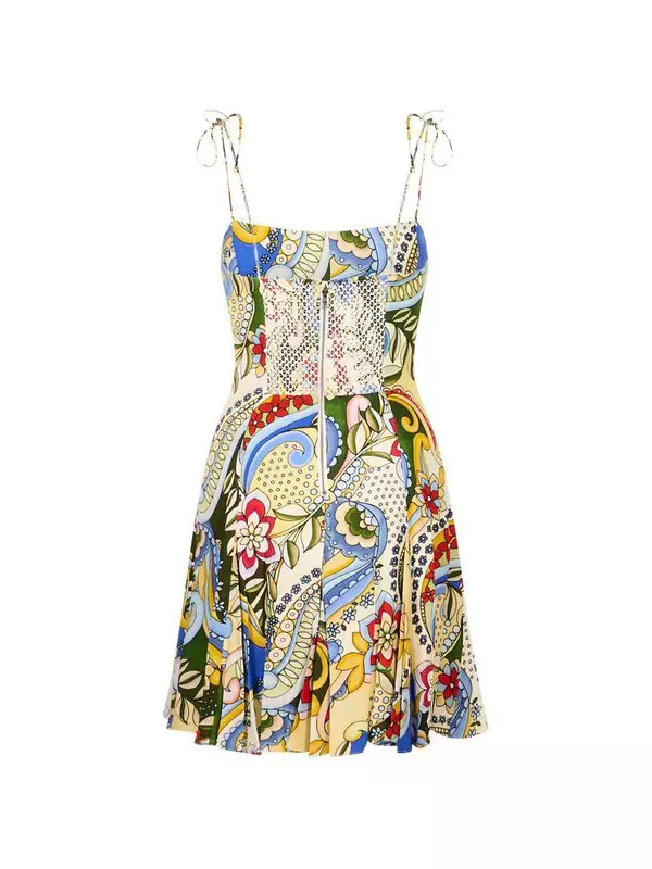 Alice + Olivia Jeanette Tie-strap Mini Dress - Yellow