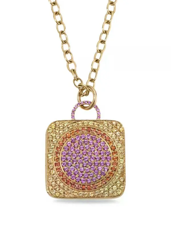 Devon Woodhill Voyage Sapphire Locket Pendant In 18k Yellow