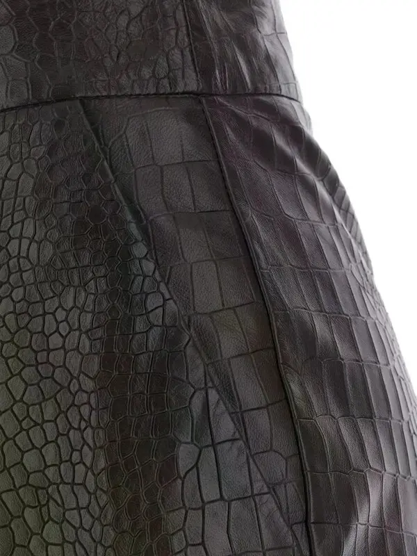 Federica Tosi Croc-effect Leather Wide-leg Trousers