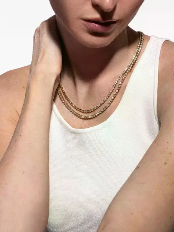 WITH LOVE Lab-grown Diamond Tennis Necklace In 14k Yellow