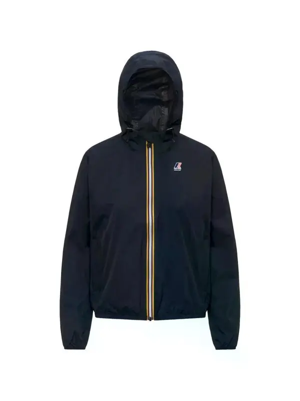K-WAY Hooded Logo-patch Jacket - Blue